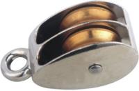 China DR-7320B Double Rigid Eye Die Cast Pulley Golden Color Wheel Pulley Block for sale
