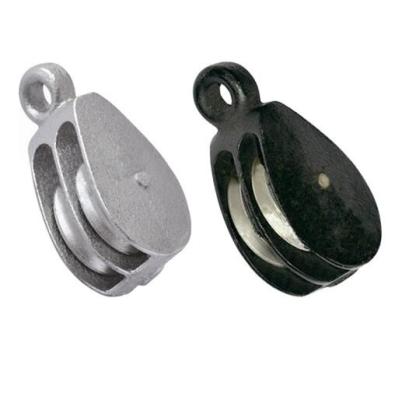 China Double Sheave Pulley Galvanized Casting Iron pulley Fixed Eye Block Steel Small Pulley For Rope for sale