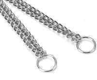 China Double Triple Pets Choke Chain Dog Training Metal Choke Chain Collar With Welded Ring for sale