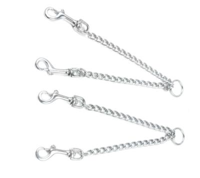 China 2 Way leash chain Dog Lead Metal Pets Choke Chain Heavy Duty Style Chrome Plated chain for sale