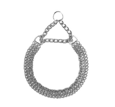 China Triple pet chain Dog Training Choke Chain With Triangle Chain Adjustable pet Choke chain for sale