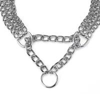 China Triple pet chain Dog Training Choke Chain With Triangle Chain Adjustable pet Choke chain for sale
