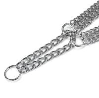 China Triple pet chain Dog Training Choke Chain With Triangle Chain Adjustable pet Choke chain for sale