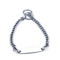 China Pets Choke Training Collar Metal Dog Chain With Name Tag for sale
