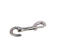 China Double Ended Open Fixed Eye Bolt Snap Hook 4'' Zinc Alloy Diecast Nickel Plated for sale