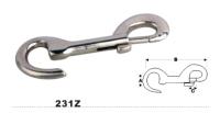 China Double Ended Open Fixed Eye Bolt Snap Hook 4'' Zinc Alloy Diecast Nickel Plated for sale