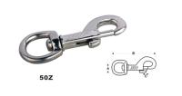 China Zinc Alloy Diecast Nickel Plated Bolt Snap Hook Round Swivel Eye Wheat Ear Pattern for sale