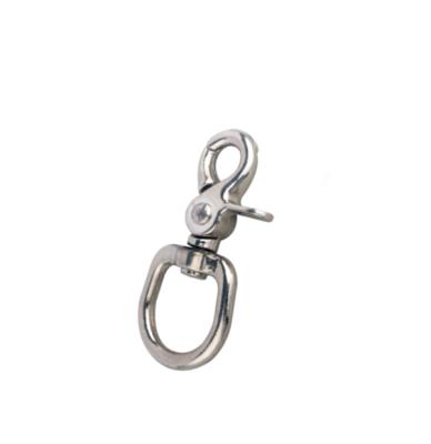 China Diecast Trigger Snap Hook 16mm Round Swivel Eye Carabiner Zinc Alloy Nickel Plated snap hook for sale