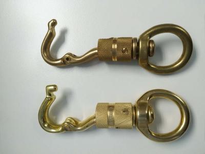 China Solid Brass Round Swivel Eye Panic Snap Hook Quick Release Dog Leashes for sale