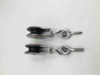 China Stainless Steel Screw Brushed Single Pulley Metal Iron Wire Rope Pulley for sale