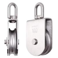 China Stainless Steel Single Pulley Heavy Duty Single Wheel Swivel Lifting Rope Pulley for sale