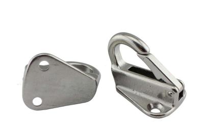 China Fixed Eye Plate Stainless Steel Snap Hook For Wall Maritime Boats Rigging Fittings for sale