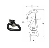 China Square Swivel Type Aluminum Climbing Carabiner Self Locking for sale