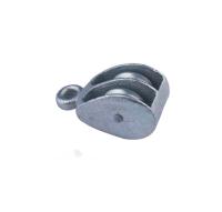 China Diecast Iron pulley black color block double wheel fixed style pulley metal pulley for sale