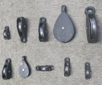 China Diecast Iron pulley black color block double wheel fixed style pulley metal pulley for sale