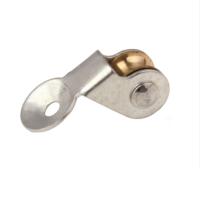 China Diecast Mini pulley 12mm Zinc Plated Brass Steel Sash Pulley Fixed Base Screw Eye Type for sale