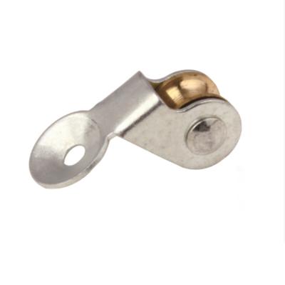 China Diecast Mini pulley 12mm Zinc Plated Brass Steel Sash Pulley Fixed Base Screw Eye Type for sale