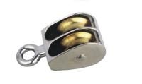 China Double Wheel Die Cast Pulley Zinc Alloy Swivel Eye Pulleys For Outdoor for sale