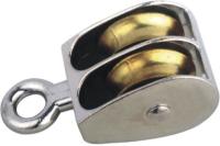 China Rigid Eye Pulley Zinc Alloy Double Wheel Fixed Eye Pulleys Lifting Pulley Block Die cast pulley for sale