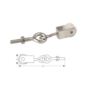 China Zinc Plated Door Pulley Hardware Kit Die Cast Pulley Sets With Eyebolt for sale