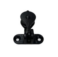 China Rotation Backplate Blinds Pulley Zinc Diecast Black Wall Mount Curtain Pulley for sale