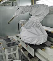 China ABB Robot Cover Protection Clothing Fireproof In Automobile Factory Paint Workshop for sale