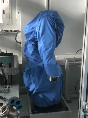 China Cutting Workshop Robot Waterproof Cover White / Yellow / Blue / Red Protective Suit Zipper Installation for sale