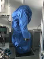 China Waterproof White Polyester Film Covers Protective Nylon Sleeve For Paint Shop Robots for sale