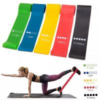 China 0.9mm Rubber Stretch Bands ODM 5pcs Green Resistance Band for sale