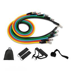 China 11 Pcs Resistance Bands Set 150lbs Natural Latex Exercise Bands with Handles Ankle Straps Door Anchor for sale
