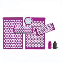 China Resin Acupressure Mat and Pillow Set 4 Colors Foot Relax Massage Yoga Mat for sale