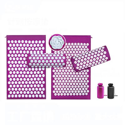 China Resin Acupressure Mat and Pillow Set 4 Colors Foot Relax Massage Yoga Mat for sale