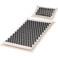 China Linen Brown Natural Acupressure Mat 68x42cm with 50pcs Acupressure Pillow for Headaches for sale