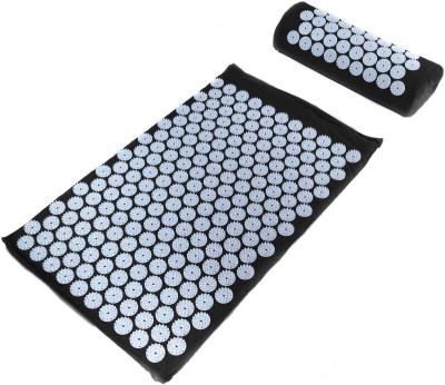 China Cotton Acupressure Mat 66x24cm Black Yoga Massage Pad for Sciatica Relief for sale