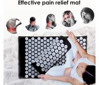 China Cotton Acupressure Mat 66x24cm Black Yoga Massage Pad for Sciatica Relief for sale