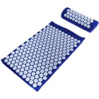 China Cotton Acupressure Mat 66x24cm Black Yoga Massage Pad for Sciatica Relief for sale