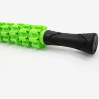 China 17.5x1.5in Green Massage Stick Hand Held Roller for Muscles Stainless Steel Tube for sale