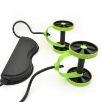 China Multifunctional Double Wheel Ab Roller with High Elastic Tube for Home Gym Exercise for sale
