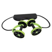 China Multifunctional Double Wheel Ab Roller with High Elastic Tube for Home Gym Exercise for sale