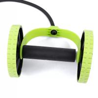 China Multifunctional Double Wheel Ab Roller with High Elastic Tube for Home Gym Exercise for sale