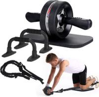 China TPR Ab Wheel Roller Set 9cm with 3kg Load Block for Home Gym Exercise for sale