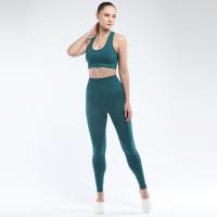 China ZHIHUI 82% Polyester 18% Spandex Seamless Yoga Set Sports Bra and Leggings for Women for sale