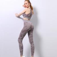 China Seamless High Waist Yoga Leggings and Sports Bra Set 3D Criss Cross Back Nylon Spandex S-XL for sale