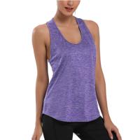 China SGS Breathable Loose Fitting Yoga Tops Plus Size Open Back Workout Tops Moisture Wicking for sale