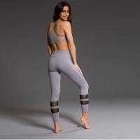 China Fitted Ribbed Women Yoga Pants Autumn Anti Cellulite Workout Leggings 95% Polyester for sale