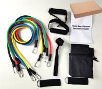 China 11 Pcs Resistance Band Set 30LB TPE Tube Workout Bands for Home Gym Exercise for sale