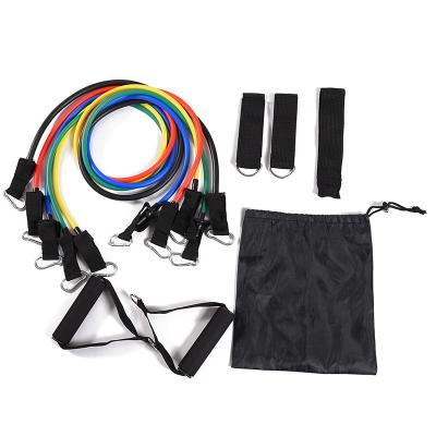 China 11 Pcs Resistance Band Set 30LB TPE Tube Workout Bands for Home Gym Exercise for sale
