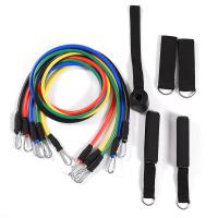 China 11 Pcs Resistance Bands Set 150lbs Natural Latex Exercise Bands with Handles Ankle Straps Door Anchor for sale