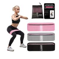 China SGS Certified Fabric Resistance Bands 66-86cm Non-Slip Hip Circle Booty Bands 3 Pack for sale