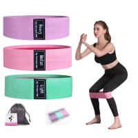 China 38cm 45lbs Fabric Resistance Bands 15 Inch Anti Skid Workout Loop for sale